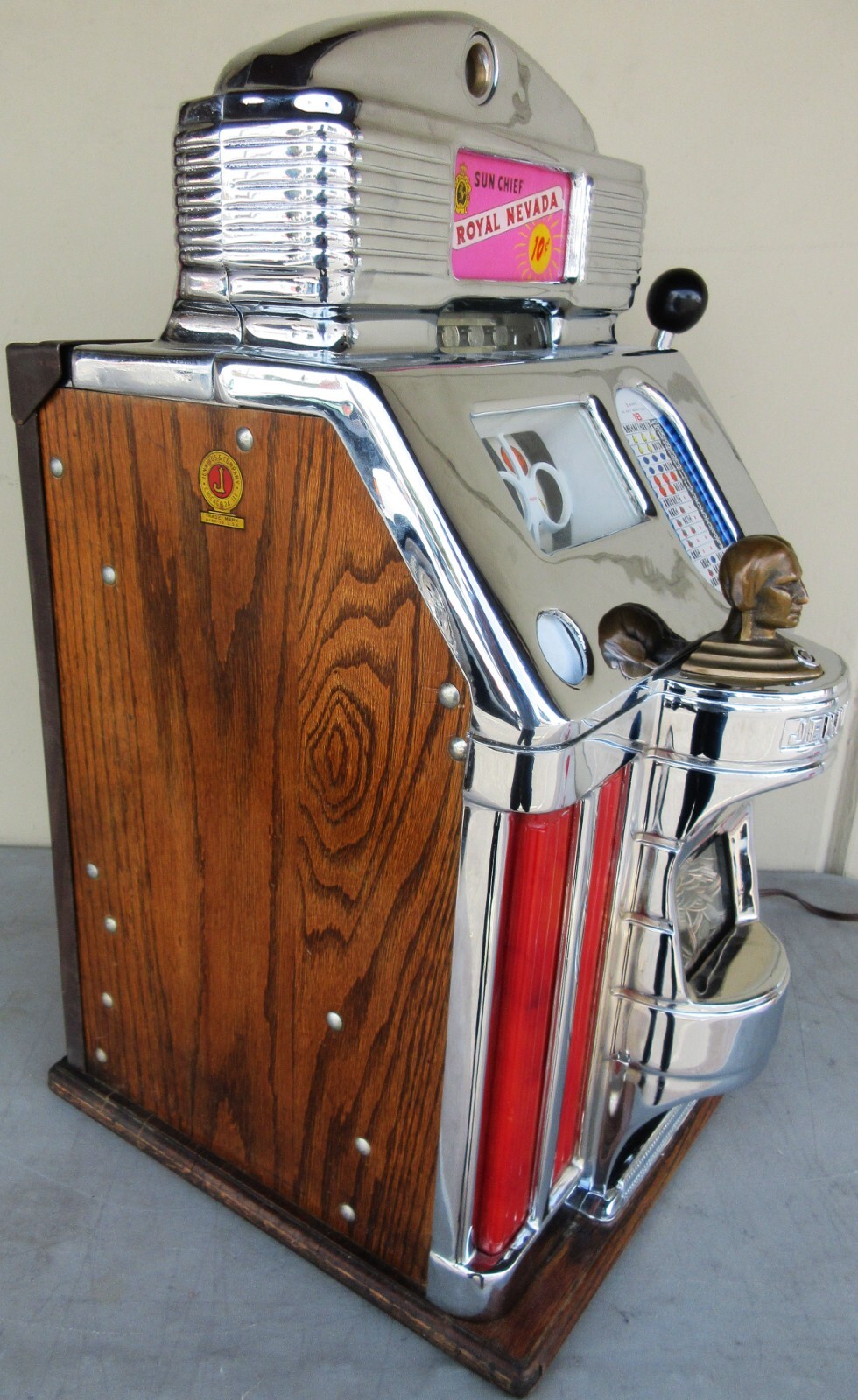 Jennings 10c Red Lite Up Slot Machine Royal Nevada Casino | eBay