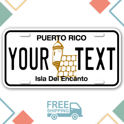 PERSONALIZED Puerto Rico license plate. Any text, free shipping ...