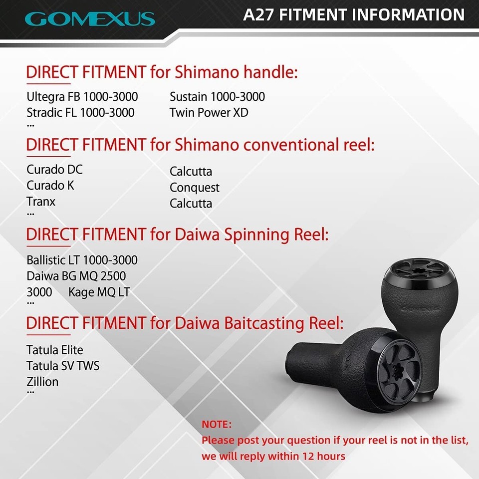 GOMEXUS TPE Knob for Shimano Stradic Tranx 200 SLX Daiwa Tatula Procyon ...