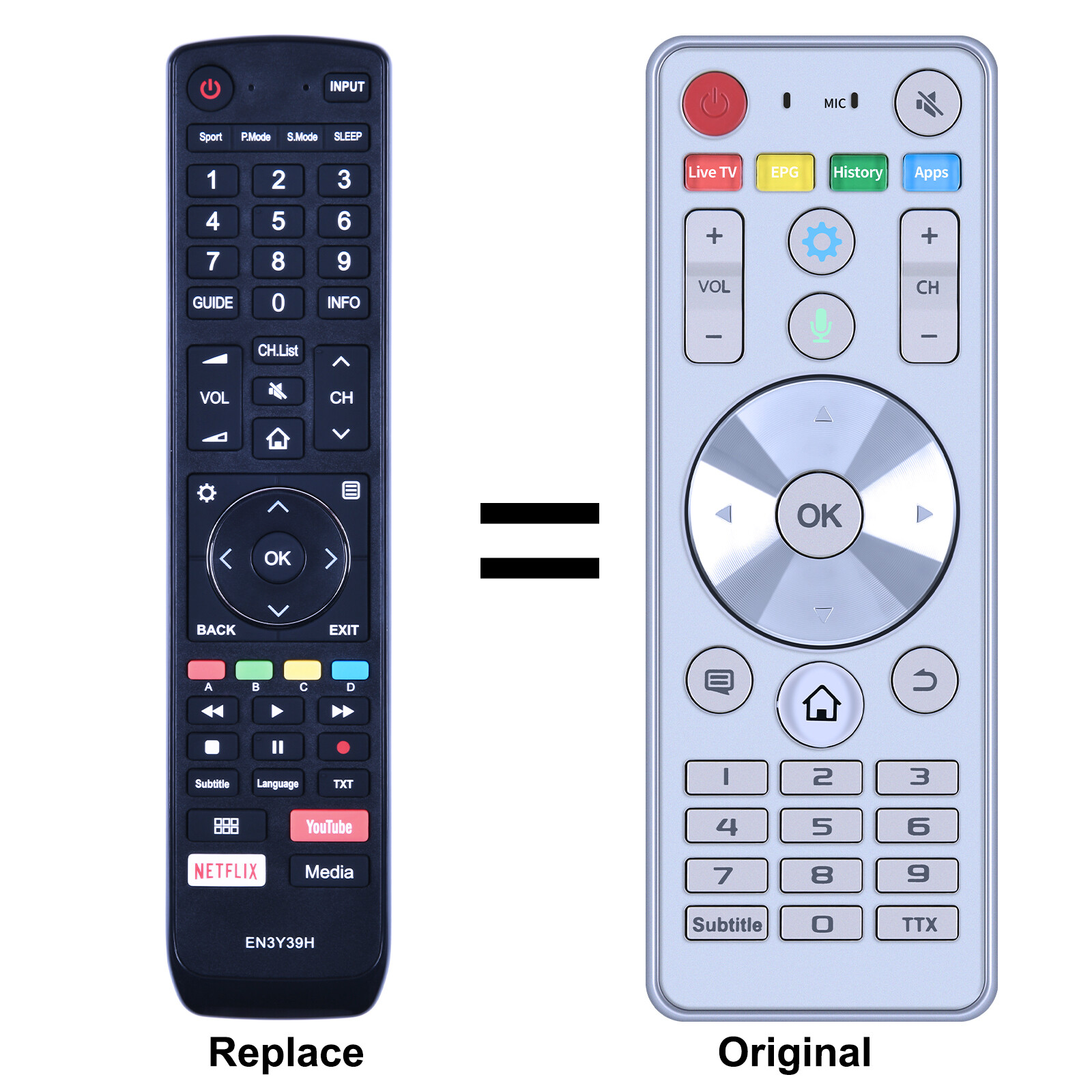 ERF6A31 169863 Remote Control For Hisense TV EN3Y39H 40K390PA 50K390PAD ...