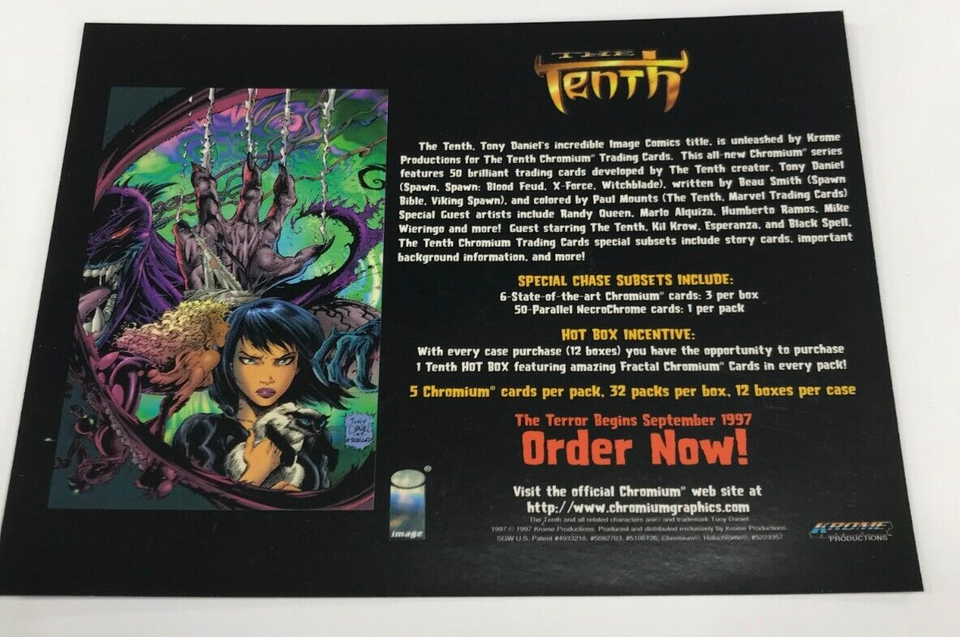 1997 KROME THE TENTH CHROMIUM MEGA TRADING CARD OVERSIZE PROMOTION CARD ...