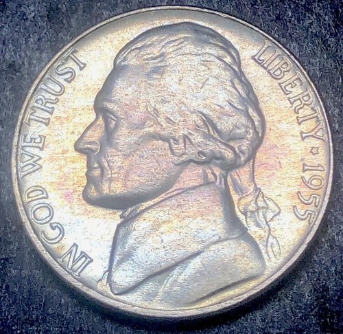 1955-D Jefferson Nickel Gem BU Full Steps Full Step. Album Toned ...