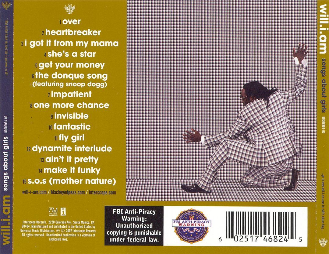 WILL.I.AM SONGS ABOUT GIRLS NEW CD 602517468245| eBay