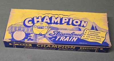 Vintage Champion Plastic 1940s-50s Toy Train Set / MINT & BOXED!!! | eBay
