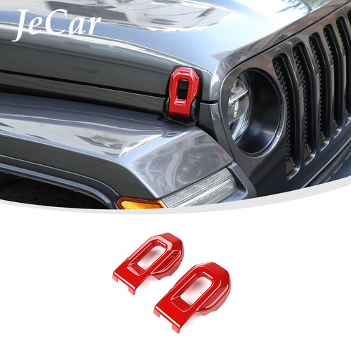 Car Red Engine Hood Lock Latch Buckle Cover Trim for Jeep Wrangler JL ...