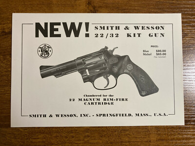 SMITH & WESSON 22/32 Kit Gun Revolver Advertising Sales Sheet 1950s ...