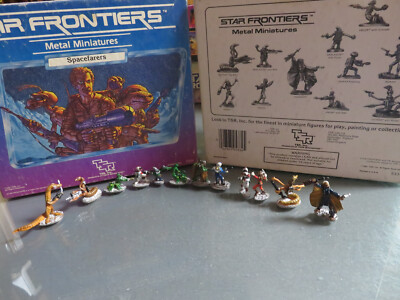 1984 TSR, Inc: Star Frontiers 12 Metal Miniatures Spacefarers In box ...