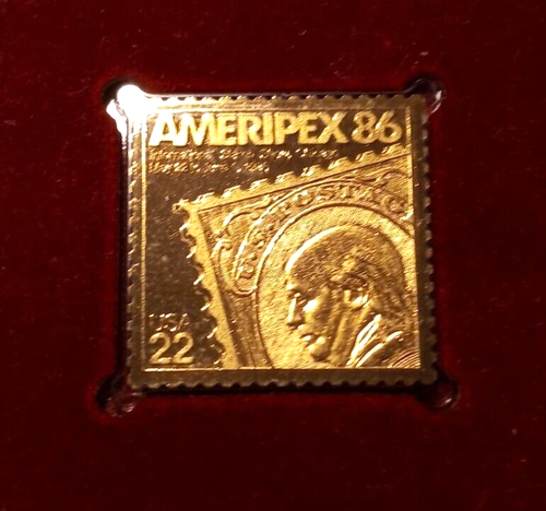 Ameripex '86 International Stamp Show 22kt Gold Replica Stamps | eBay