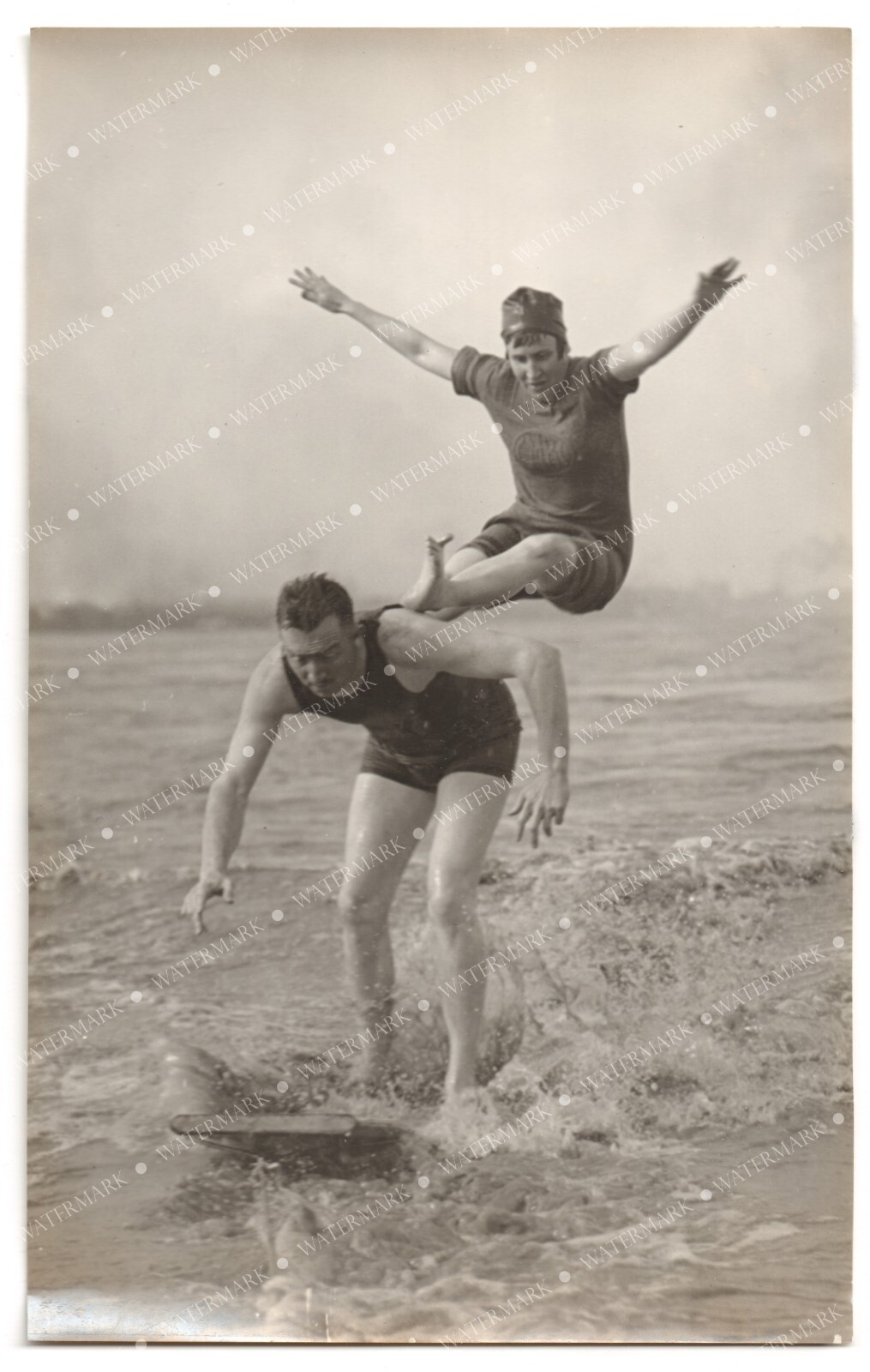 1920s OOAK TYPE-1 Photo: Men Surfing Water Skiing on Wood Plank Board ...