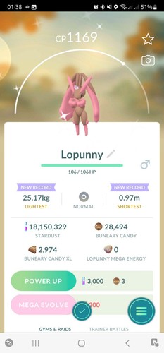 Pokémon Shiny Lopunny ( Flower Crown ) GO | eBay