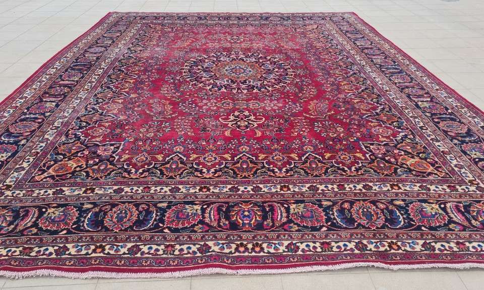 Amazing Hand Knotted Vintage Tribal Mashoud Wool Area Rug 13 x 10 Ft | eBay
