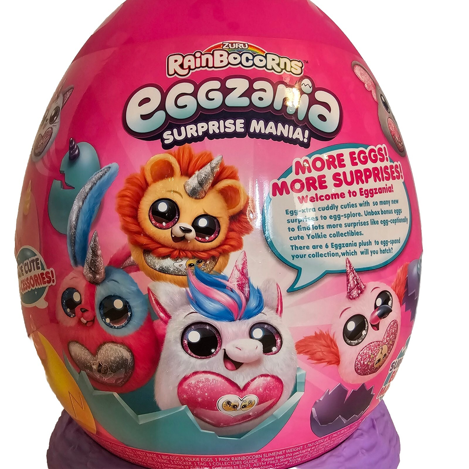 ZURU Rainbocorns Eggzania Surprise Mania PLUSH 20+ Surprises To Hatch ...