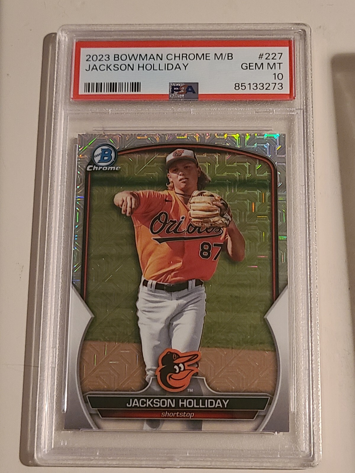 JACKSON HOLLIDAY 2023 Bowman Chrome BCP227 MOJO PSA 10 GEM MINT MLB #1 ...