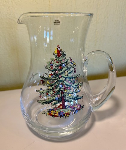 Spode Christmas Tree Clear Glass Pitcher 8” Tall | eBay