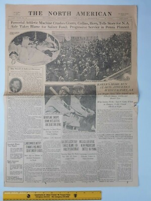 1913 Newspaper "The North American" Philadelphia, Includes World Series ...