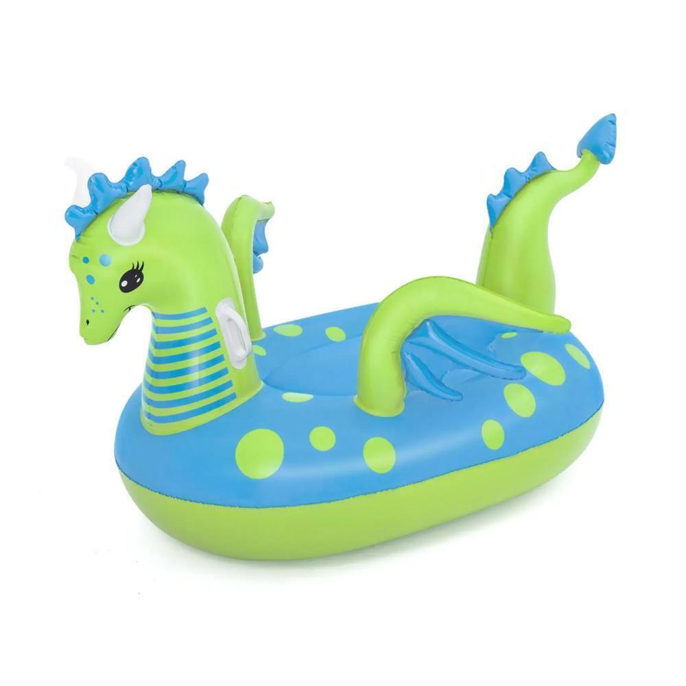 Bestway 142cm Dragon Ride On Inflatable Float Toy - Blue/Green (41476 ...