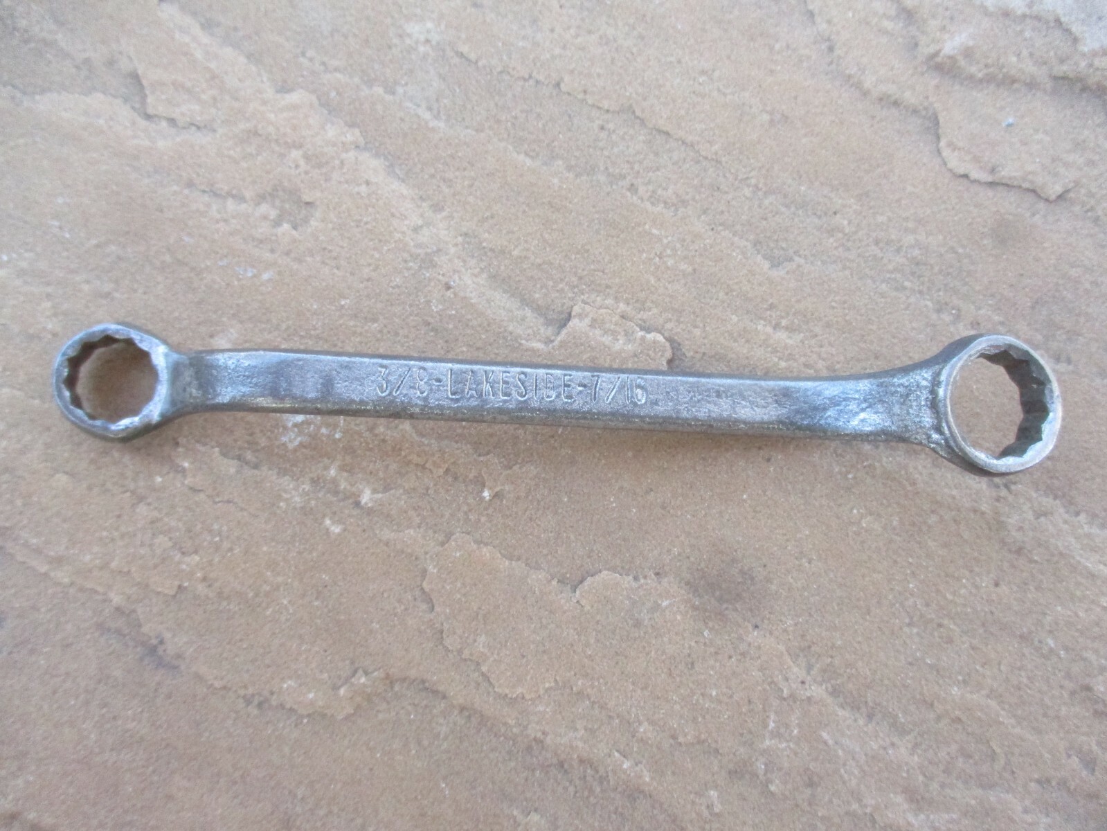 LAKESIDE TOOLS WRENCH DBL BOX END 3/8" X 7/16" NICE OLD WRENCH MADE IN ...