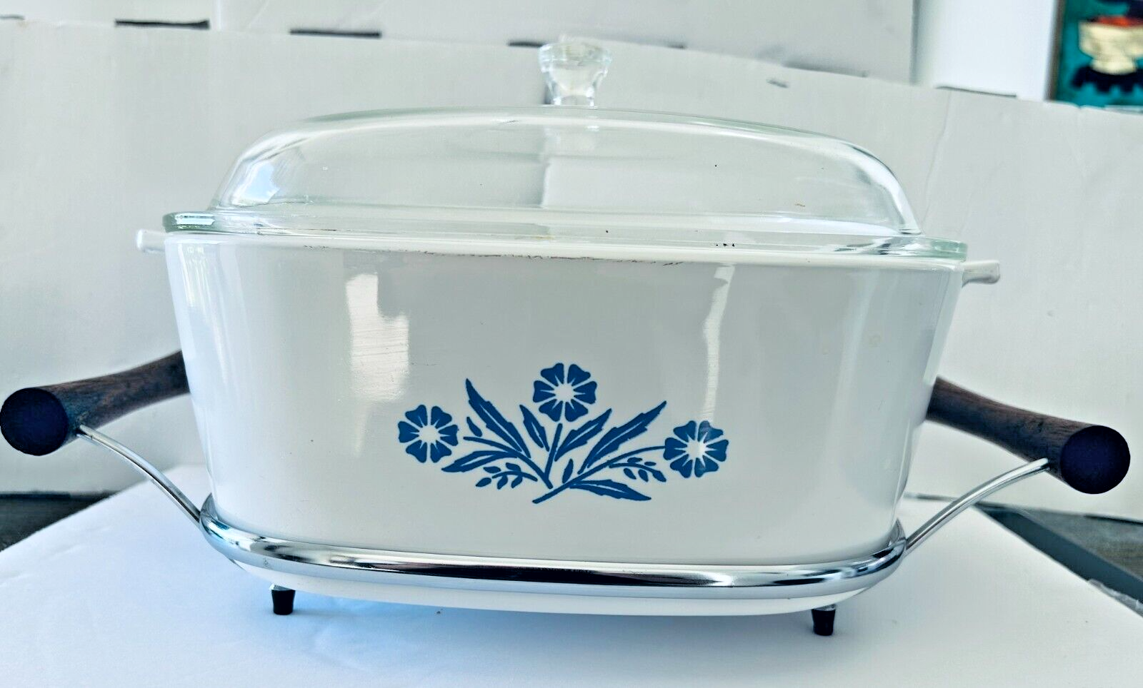 CORNINGWARE 4QT SQUARE FOOD STORAGE VINTAGE 1960s CASSEROLE W/COVER LID ...