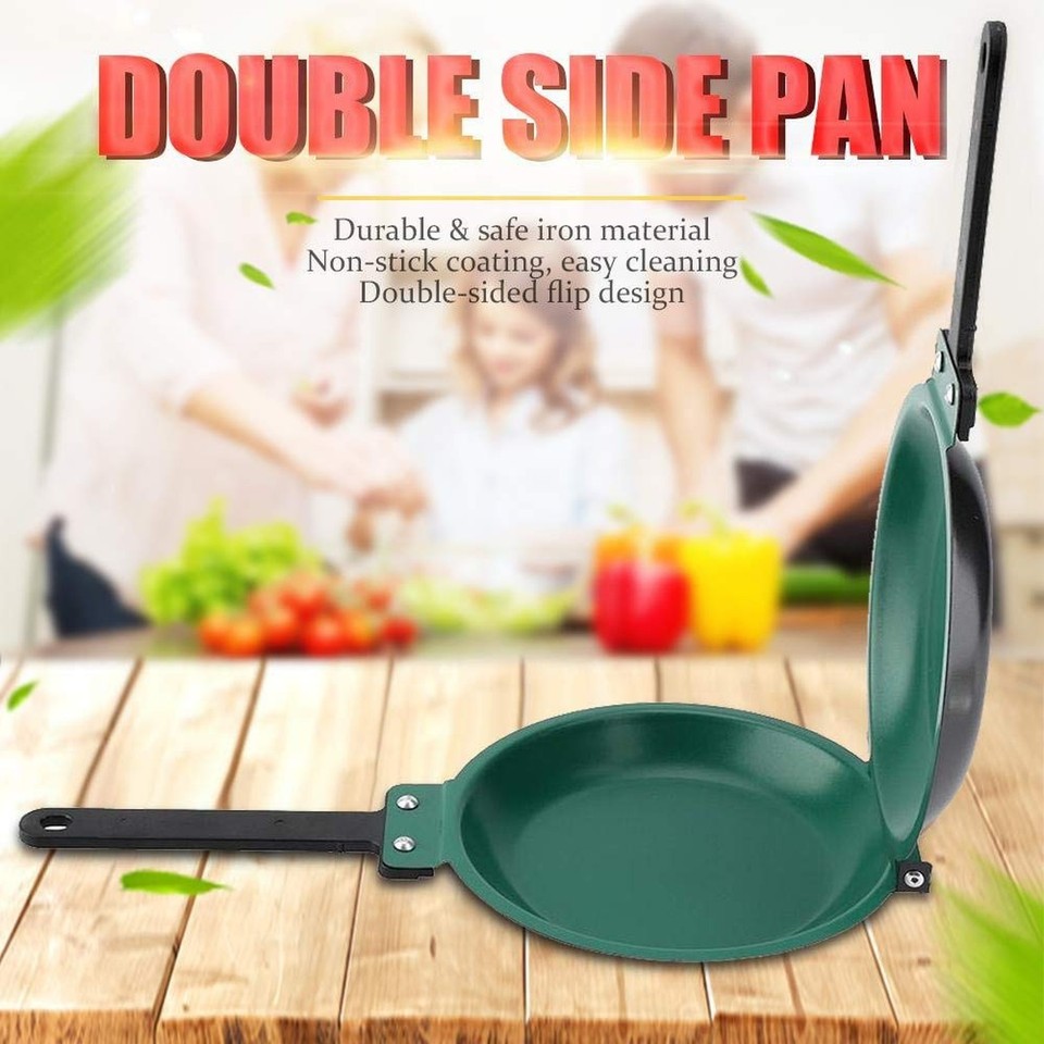 Frying Pan, Double Side Frying Pan Non-stick Flip Folding Frying Pan ...