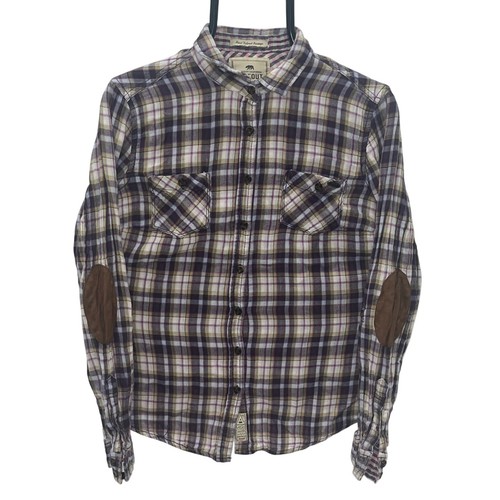 Timeout Los Angeles Junior's LG Purple Flannel Long Sleeve Shirt Elbow ...