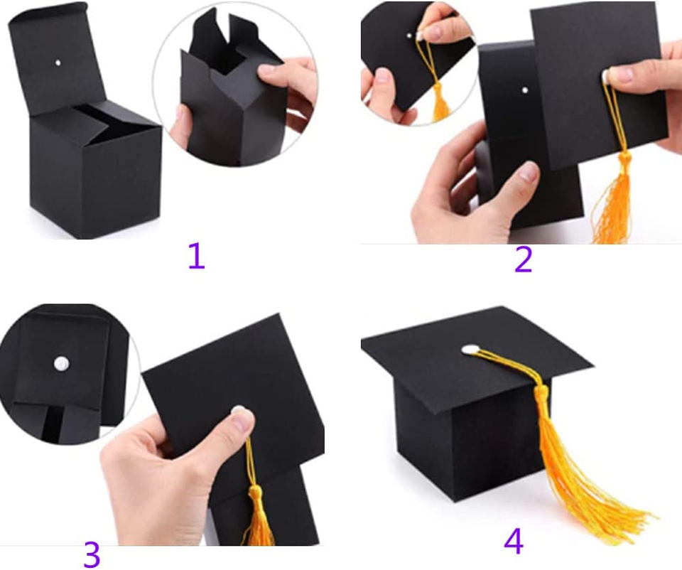 10 Pieces Graduation Candy Boxes Party Favors,Graduation Cap Gift Box ...