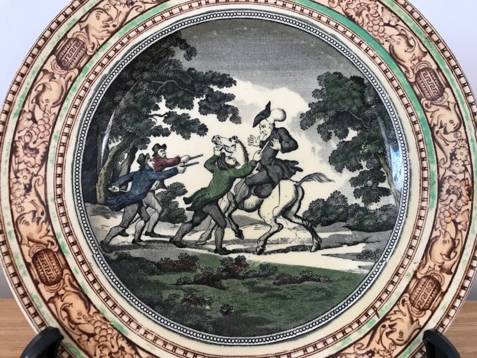 Antique (c1921) Adams Decorative plate - Doctor Syntax stopt by ...