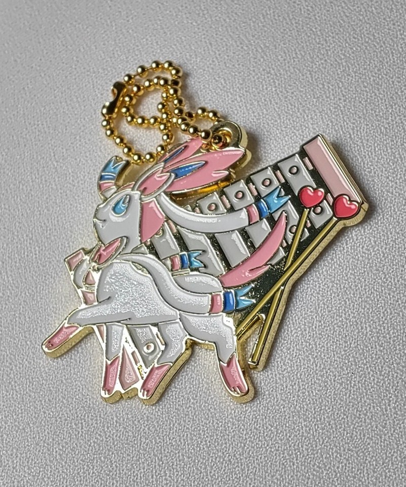 Sylveon Pokemon Center Metal Keychain Charm Japanese Nintendo Bandai ...
