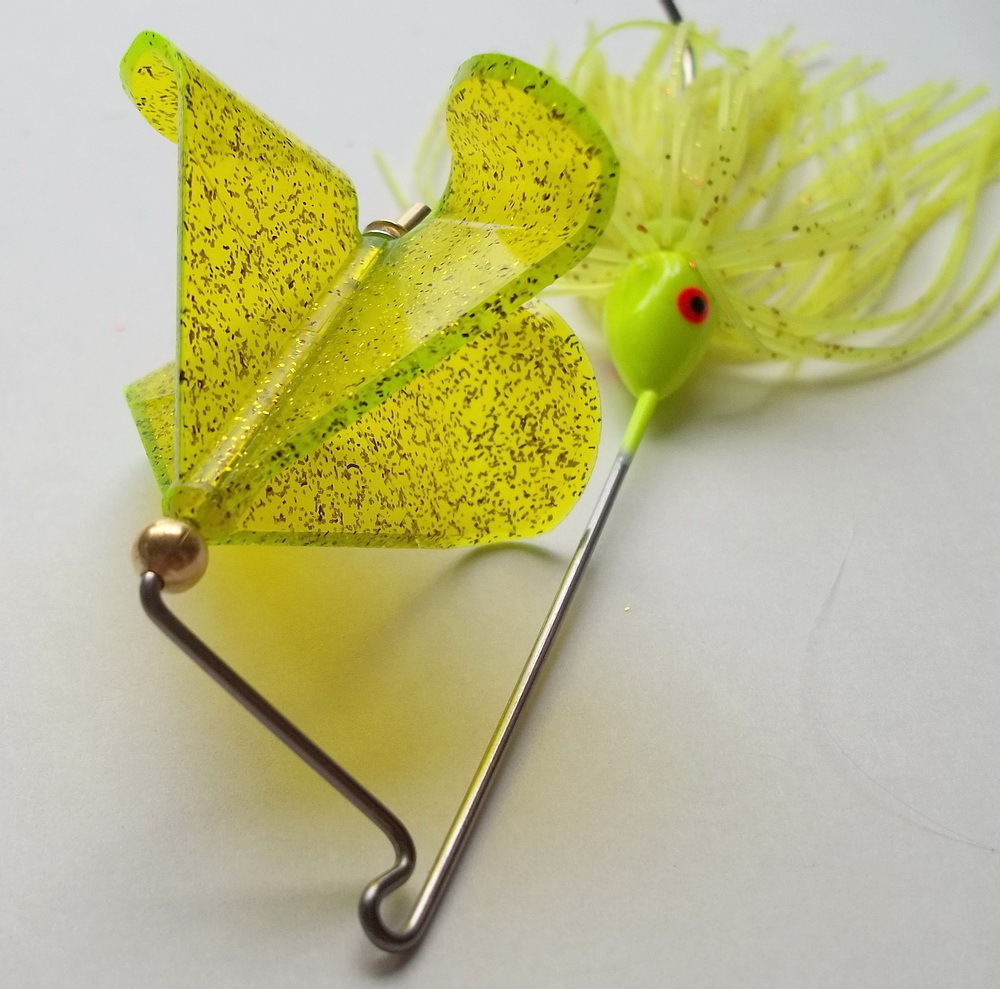 (2) 1/4 Oz. Custom Topwater Buzzbait Lures-(Chart-Gold Glitter)-Bass ...