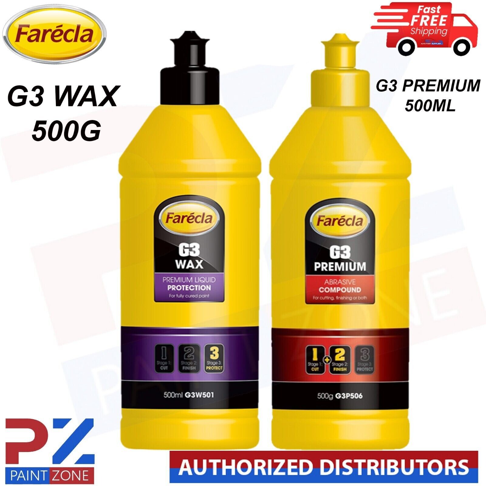 Farecla G3 Premium 500g Abrasive Compound and G3 Wax 500ml Liquid ...