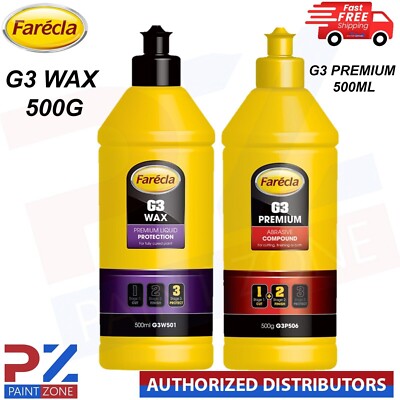 Farecla G3 Premium 500g Abrasive Compound and G3 Wax 500ml Liquid 54321 ...