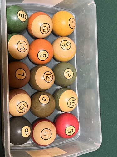 Vintage Brunswick Centennial Pool Balls - Pocket Billiards Complete Set ...