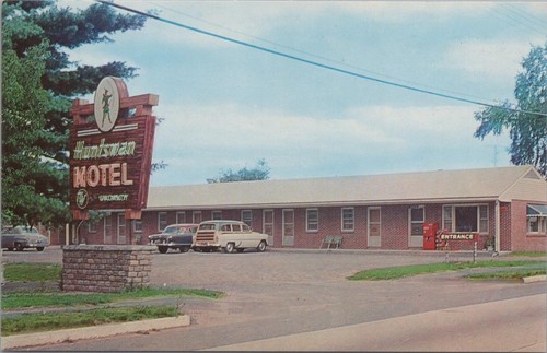 Postcard Huntsman's Motel West Springfield MA Vintage Cars | eBay