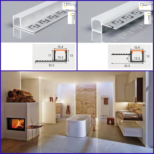 LED Strip Aluminum Channel Trimless Recessed Drywall LED Profile fr ...