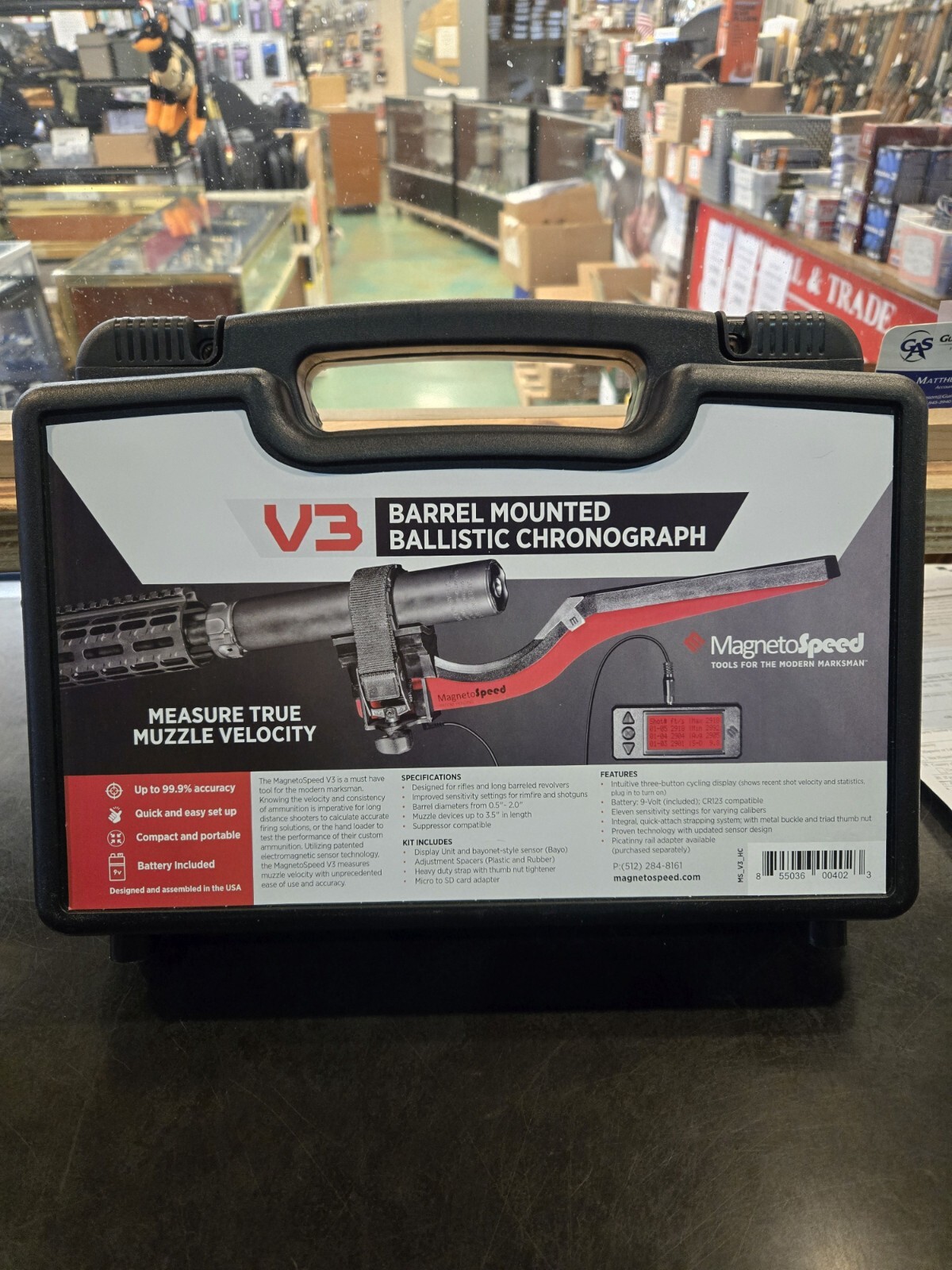 MagnetoSpeed V3 Barrel-Mounted Ballistics Chronograph In Hard Case MS ...