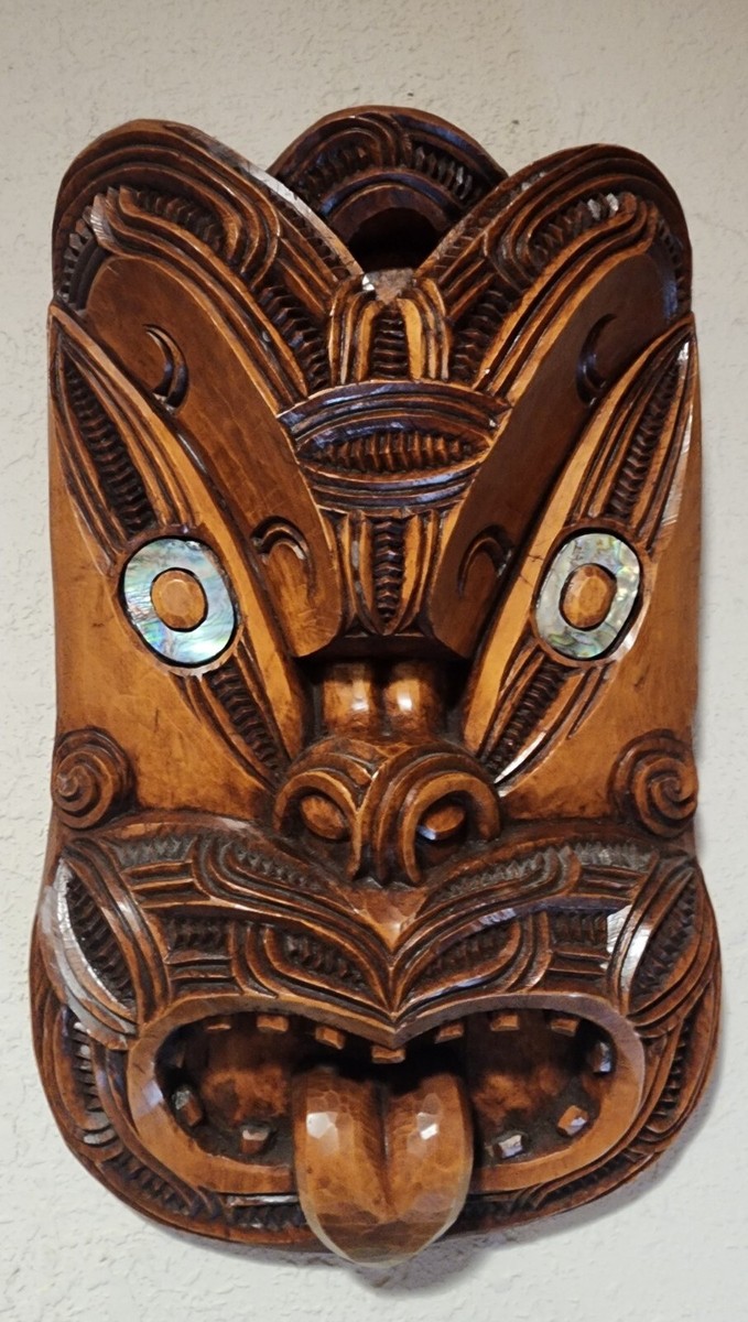 Vintage Maori Mask Tamati New Zealand Maori Chief Facial Tattoos New