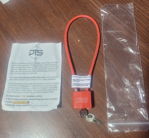 Cable Gun Lock with Key (15") Keyed Alike California Approved Safety ...