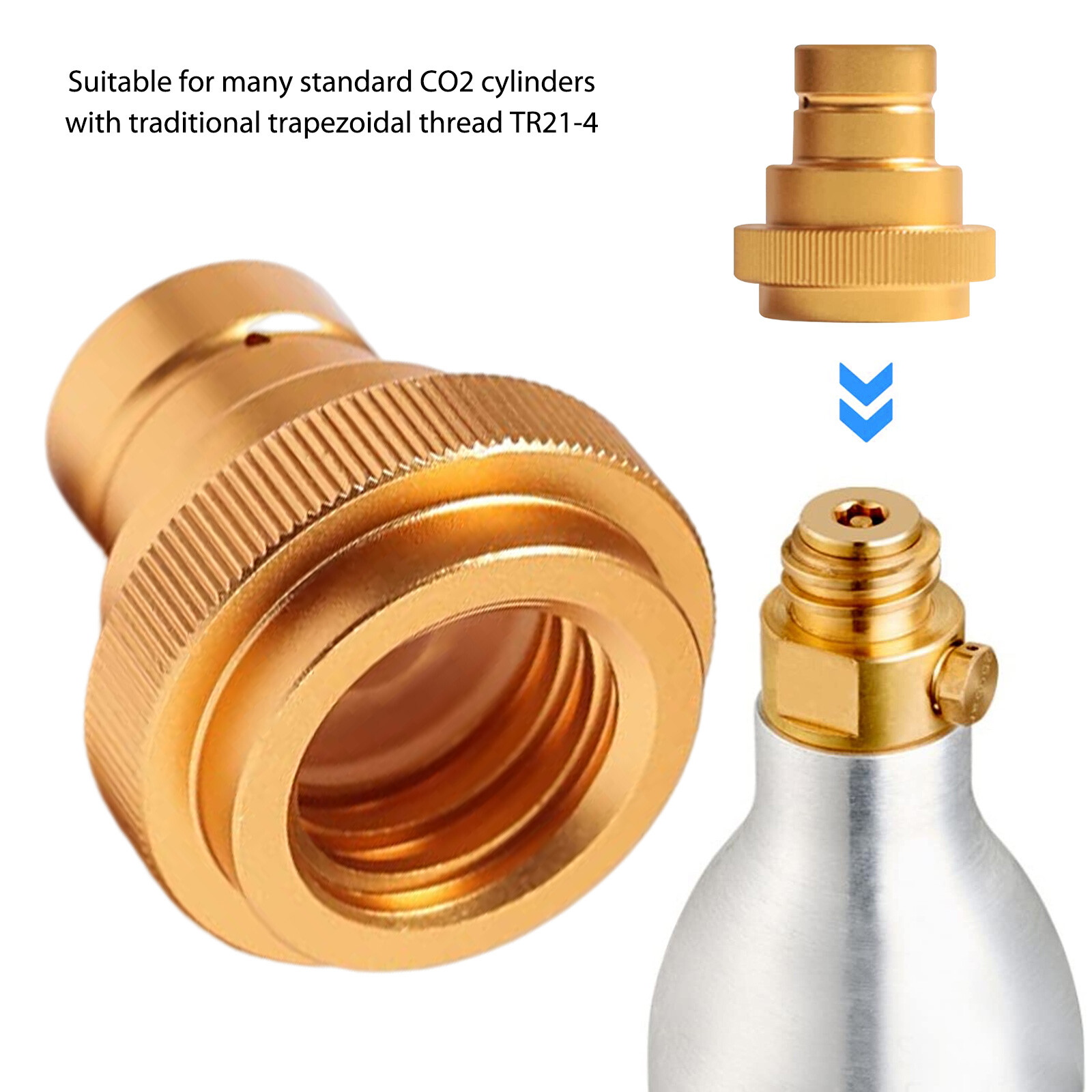 CO2 Adapter Replacement Quick Adapter Accessries for Soda Machine (Gold ...