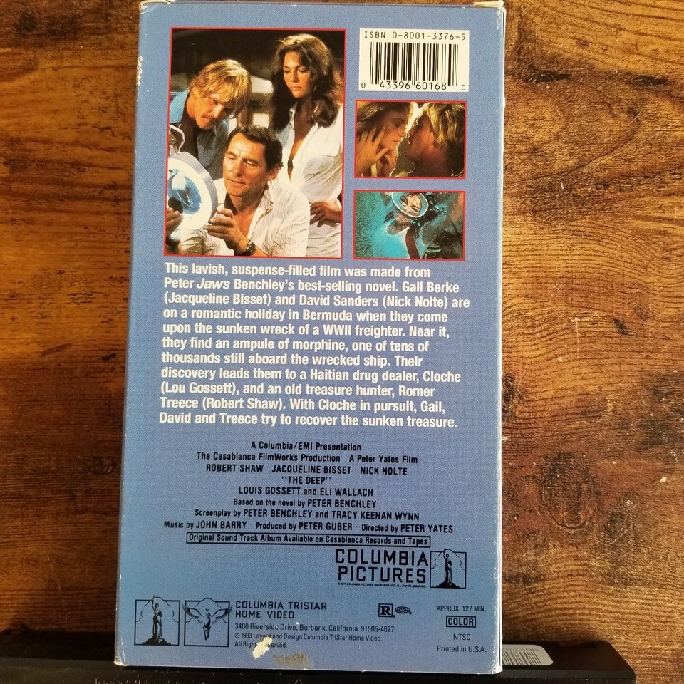 The Deep (1977) VHS~ Jacqueline Bisset Robert Shaw Nick Nolte Peter ...