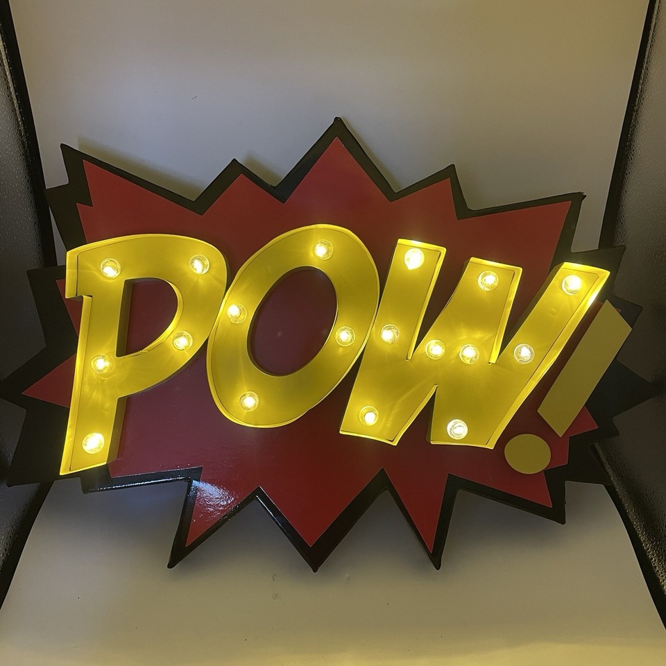 POW! Metal Wall Decor Home Accents Cartoon Comics Nostalgic 24x17 Light ...
