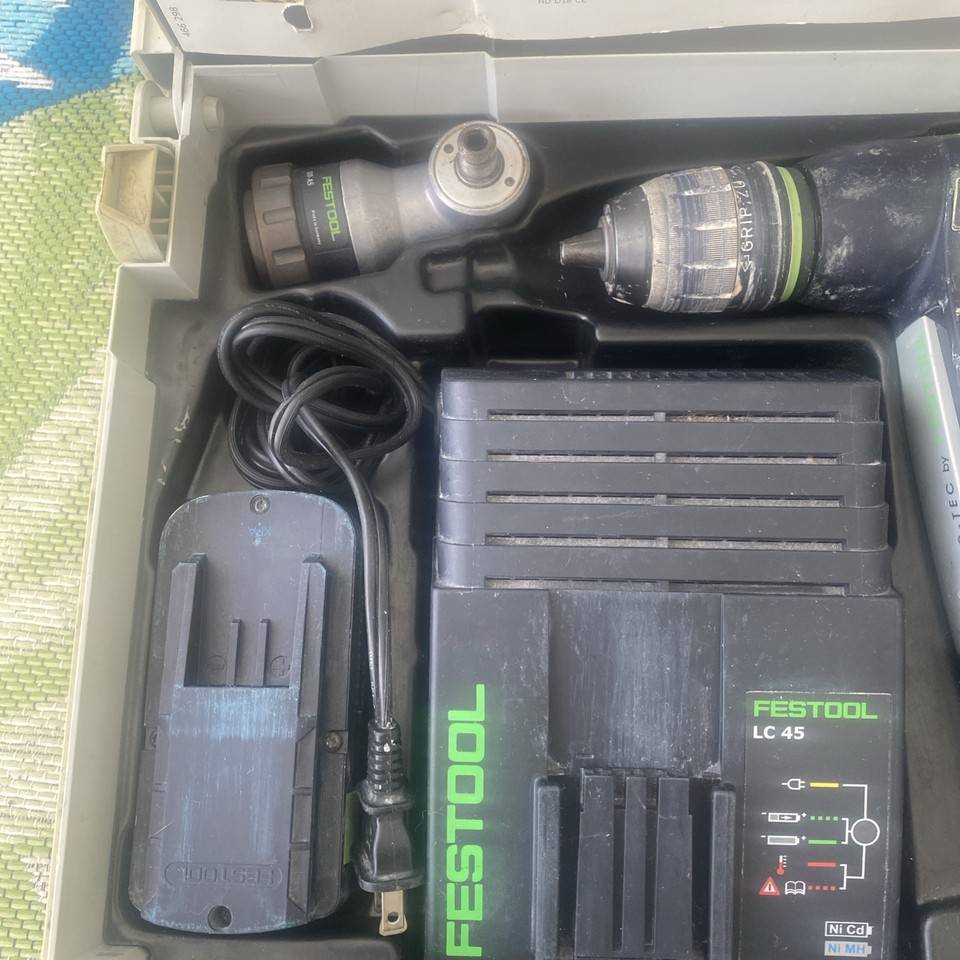 FESTOOL C12 CE-NC45-Plus Cordless drill set 2 Batteries Charger Extras ...