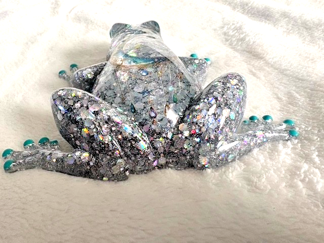 Silver Resin Frog “Silver Bells” – Celestial Moon Handcrafted ...