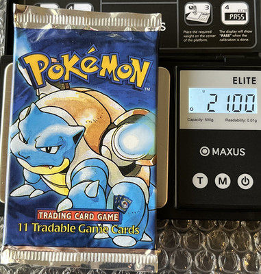 🔥21.00 Grams HEAVY Possible Shadowless Base Set Booster Pack Blastoise ...
