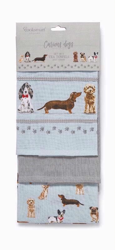 Cooksmart 100% Cotton Tea Towels Set of 3 Decorative Kitchen | eBay UK