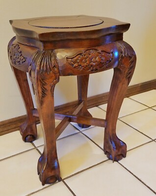 Stunning Antique Old Chinese Hand Carved Hard Wonderful Wood Stand ...