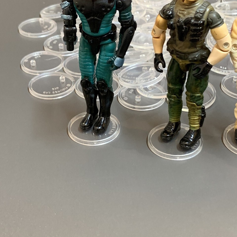 LOT 50 VINTAGE GI JOE STANDS BASE FOR DISPLAY FIGURES CLEAR G.I JOE ...