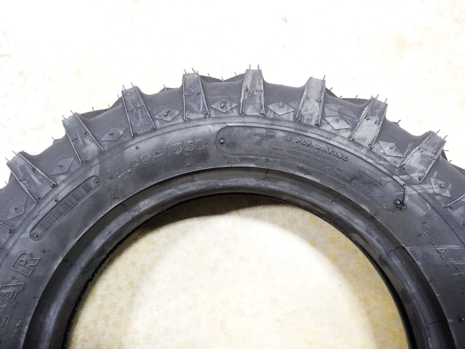 New 5.90-15 Goodyear I-3 Traction Farm Implement Tire Hay Rake Trail ...