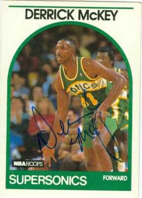 Derrick McKey autographed Basketball Card (Seattle Sonics) 1989 Hoops ...