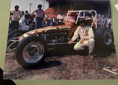 1976 Jan Opperman USAC Longhorn Racing Silver Crown Color POSE 8x10 ...