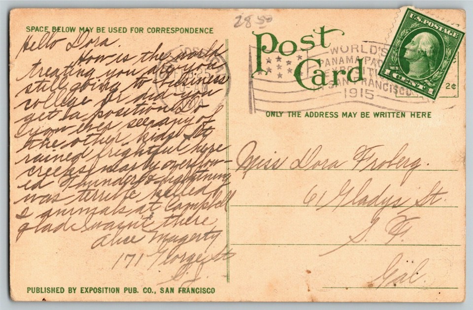 Vintage Postcard 1915 Panama Pacific Exposition "Progress Bids Commerce ...