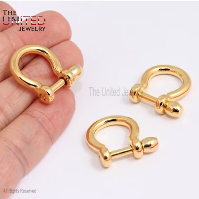 925 Sterling Silver Handmade Shackle Lock Jewelry, Gold Plated Shackle ...